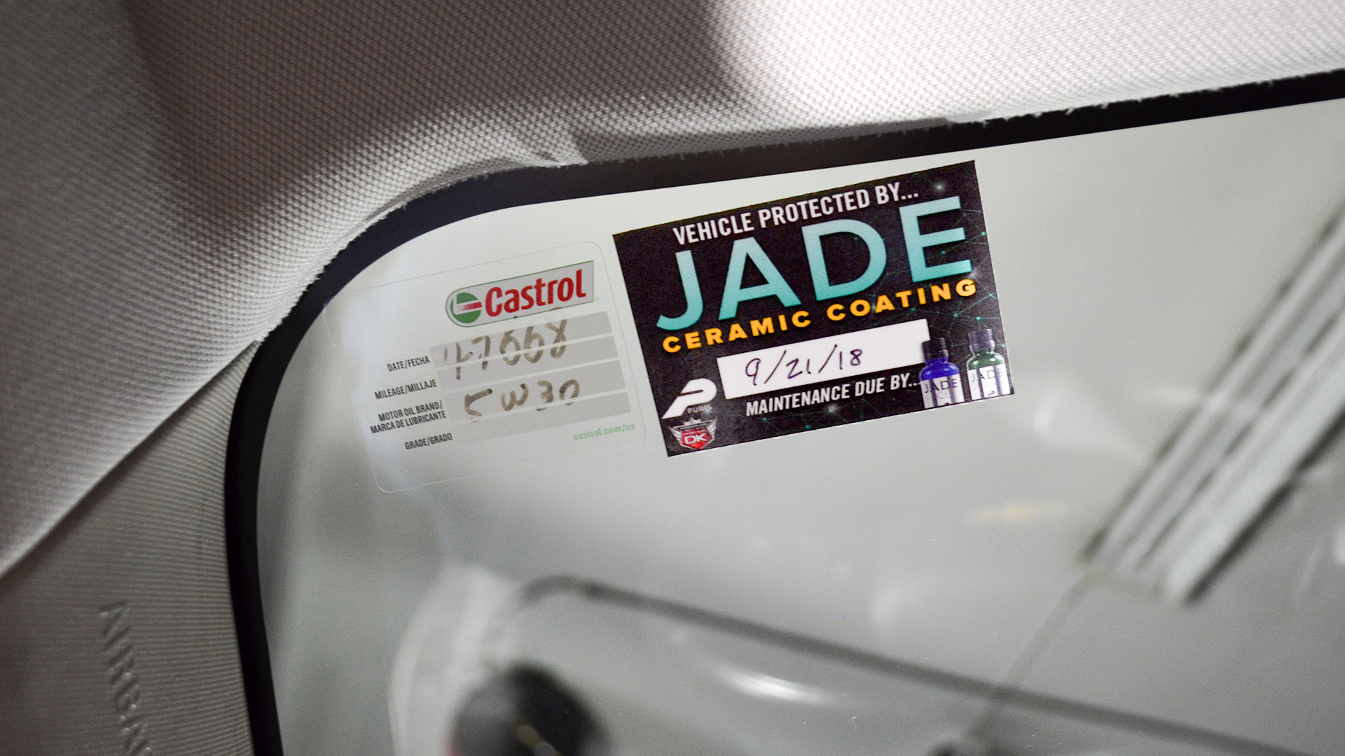 Jade Ceramic Coating Window Cling Stickers - Detail King